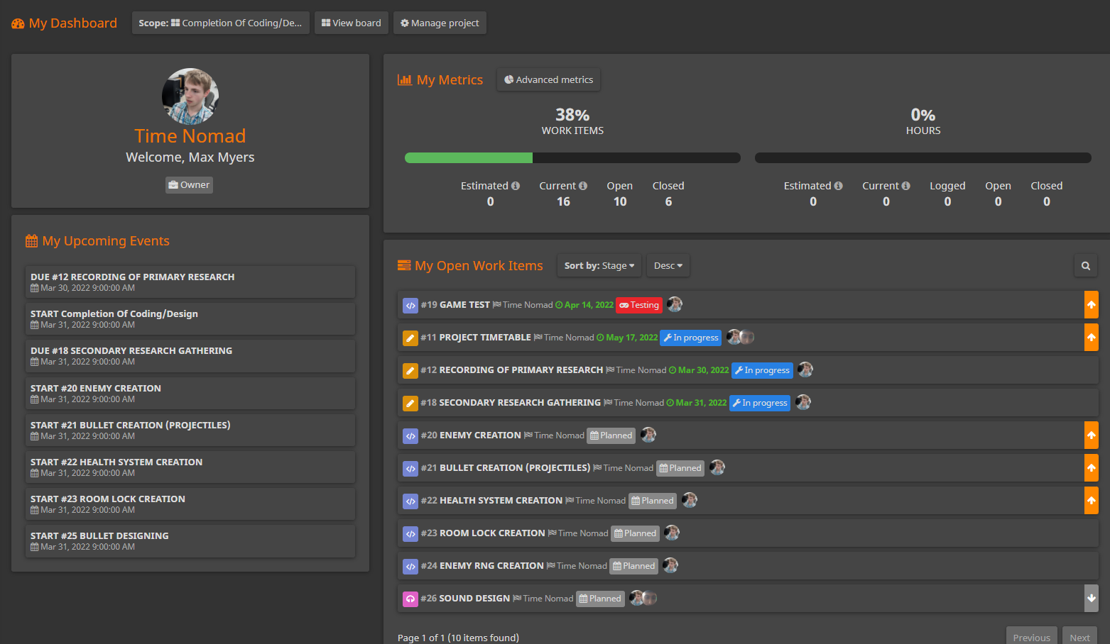 Production Documentation – MAX'S WORKPLACE/CREATIVE MEDIA