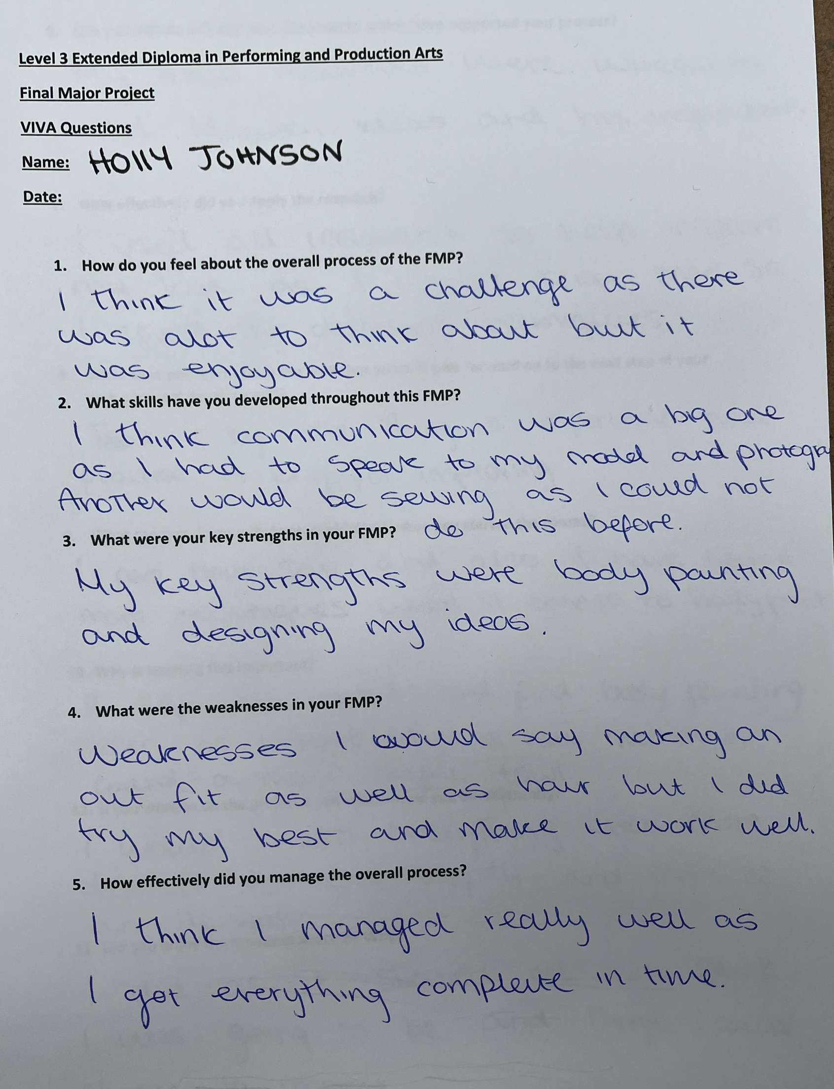 VIVA and Evaluation – MEDIA MAKEUP & SPECIAL EFFECTS