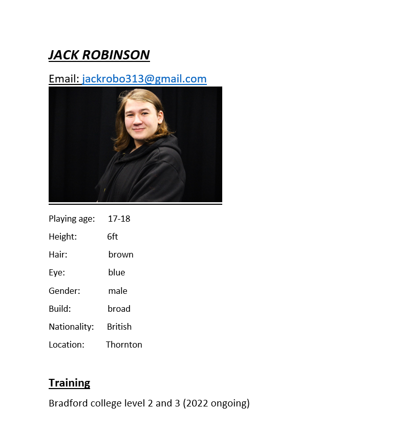 CV – Jack Robinson